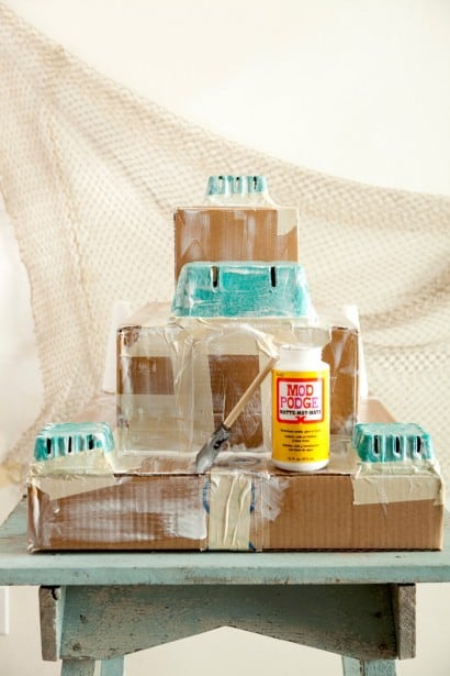 Cardboard Sandcastle for a Unique Beach Party! - Mod Podge Rocks