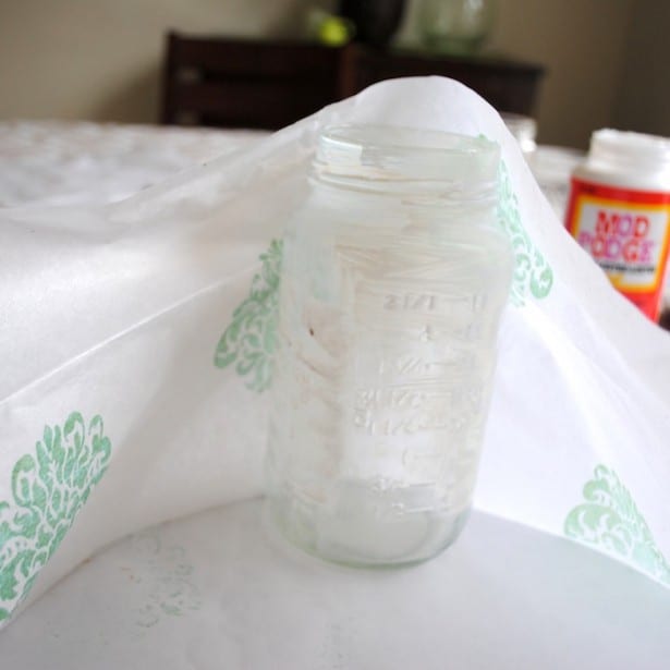 Tissue Paper Mason Jar Centerpieces - Mod Podge Rocks