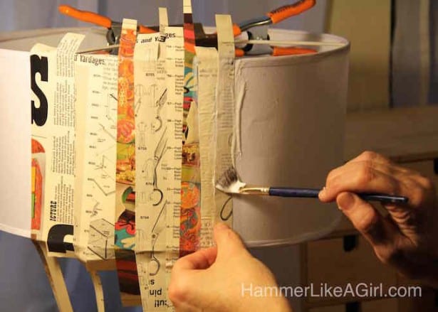 Decoupage Lampshade with a Vintage Inspired Look - Mod Podge Rocks