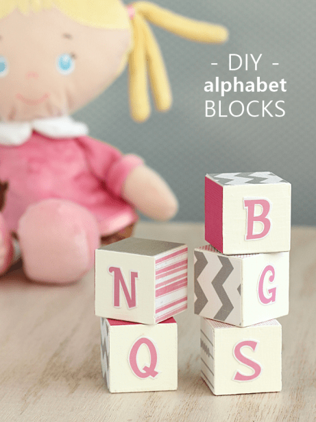 DIY Alphabet Blocks for Nursery Decor - Mod Podge Rocks