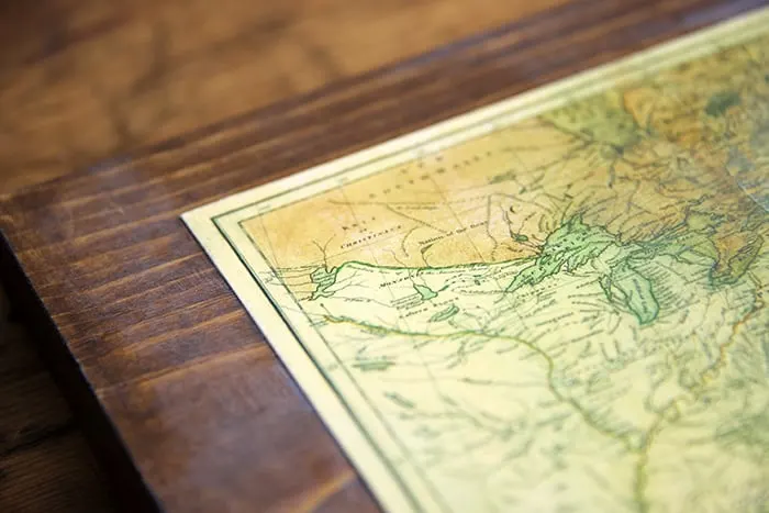 DIY Map Wall Art with Vintage Style - Mod Podge Rocks