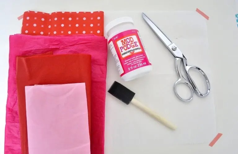 Tissue Paper Hearts Made with Mod Podge - Mod Podge Rocks