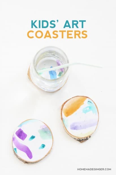 Kids Art Coasters Make Great Gifts - Mod Podge Rocks