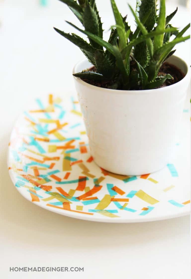 DIY Confetti Plates with Dollar Store Supplies - Mod Podge Rocks