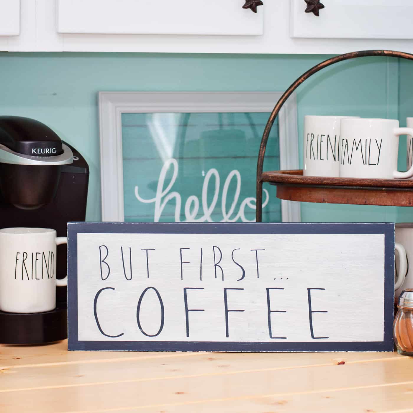 DIY Coffee Bar Sign with Farmhouse Style - Mod Podge Rocks