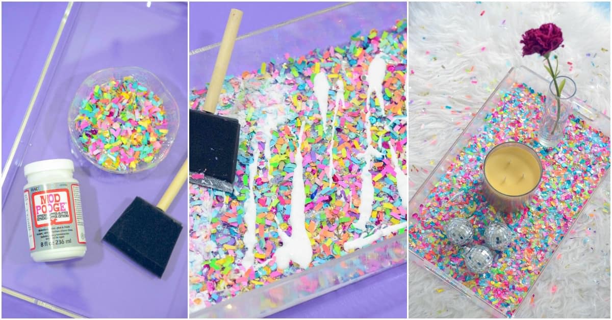 Colorful Confetti Tray Made in Minutes - Mod Podge Rocks