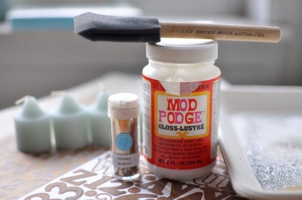 Decorate Candles with Glitter and Mod Podge - Mod Podge Rocks