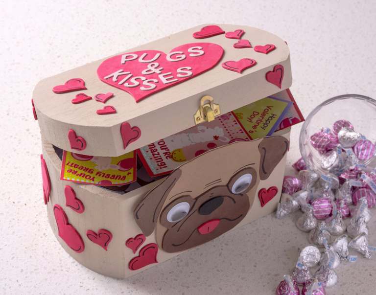 Pugs & Kisses Dog Valentine Box (in Minutes!) - Mod Podge Rocks