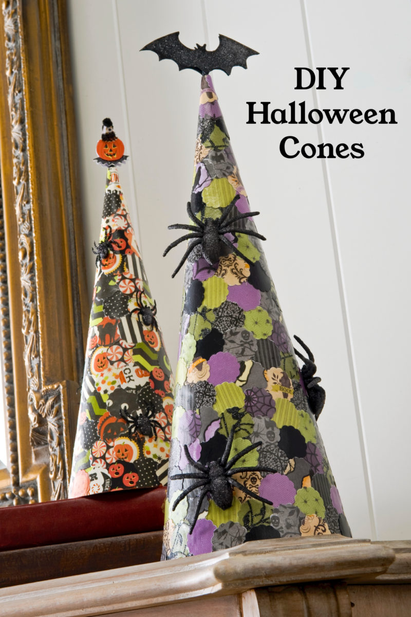 Halloween Cones for a Spooky Holiday Mantel - Mod Podge Rocks