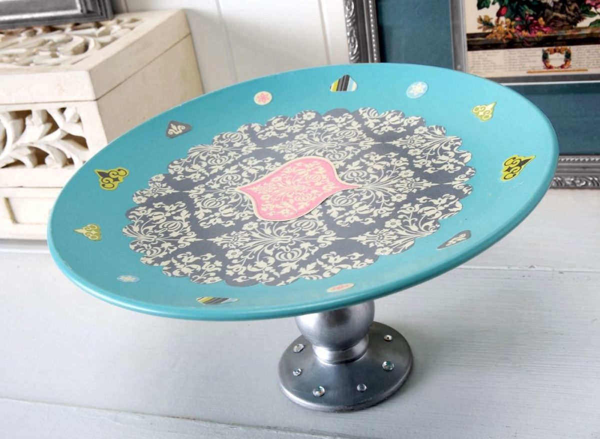 DIY Cake Stand with Dollar Store Supplies - Mod Podge Rocks