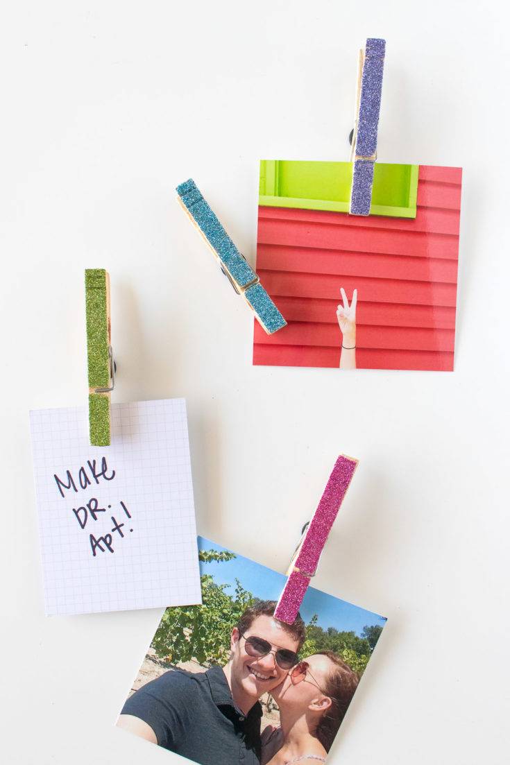 Clothespin Magnets Are Easy to Make (with Glitter!) - Mod Podge Rocks