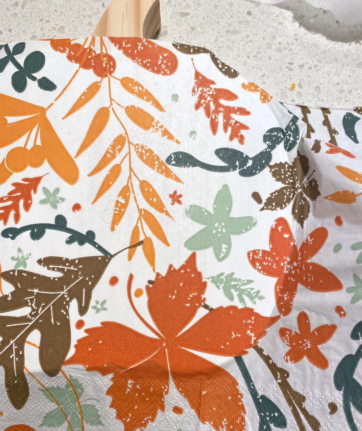 Wood Pumpkin Decor With Autumn Napkins Mod Podge Rocks