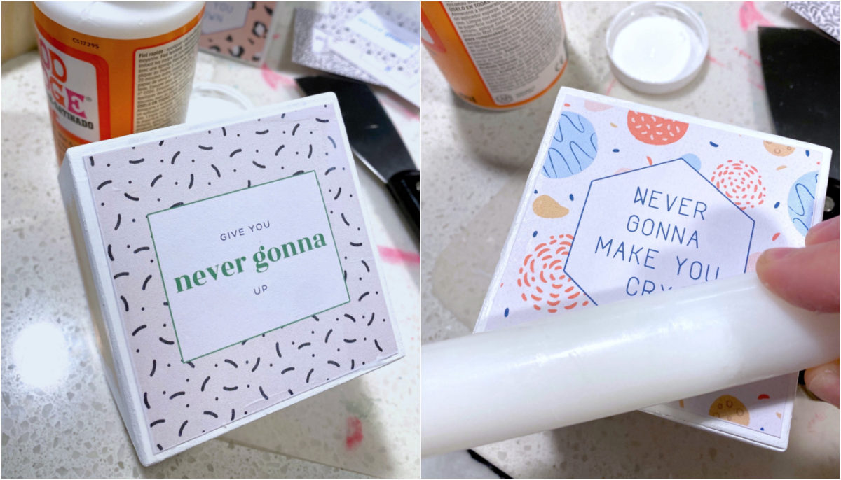 Decoupage On Wood Using Any Printouts - Mod Podge Rocks